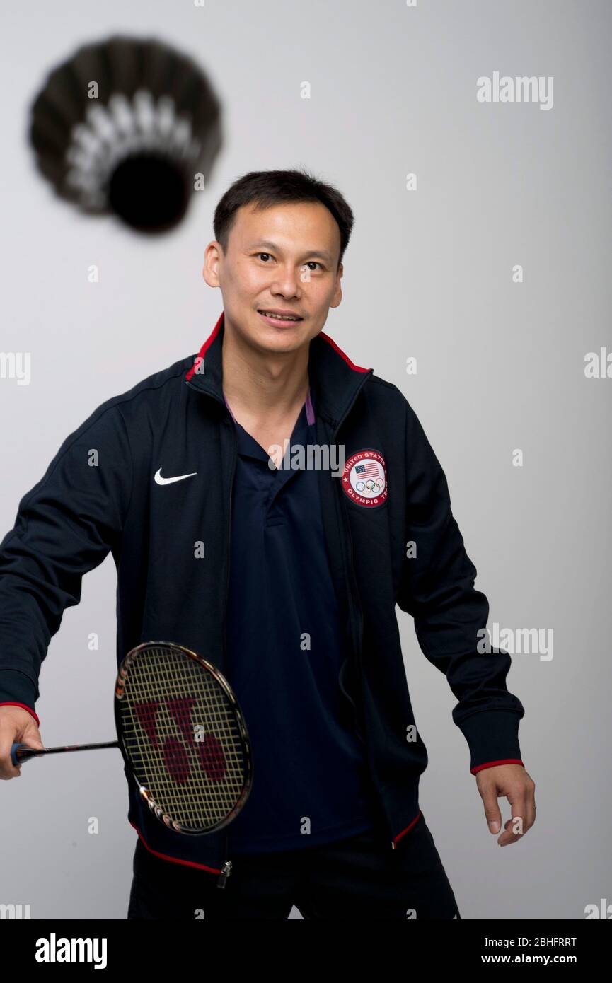 Badminton player Tony Gunawan poses during the Team USA Media Summit in ...