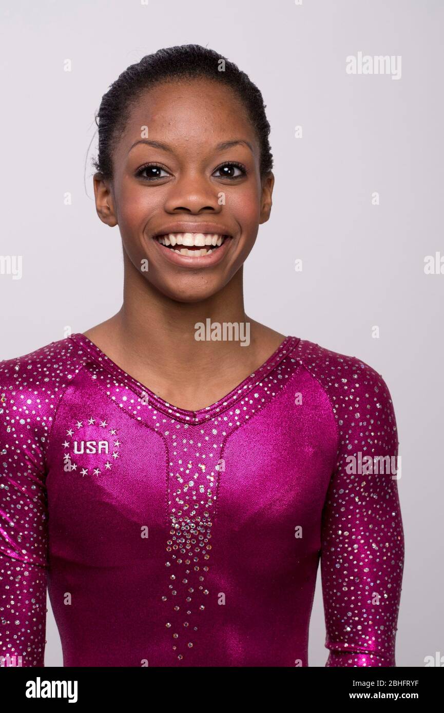 Dallas Texas USA, May 2012: USA gymnast Gabby Douglas poses during the ...