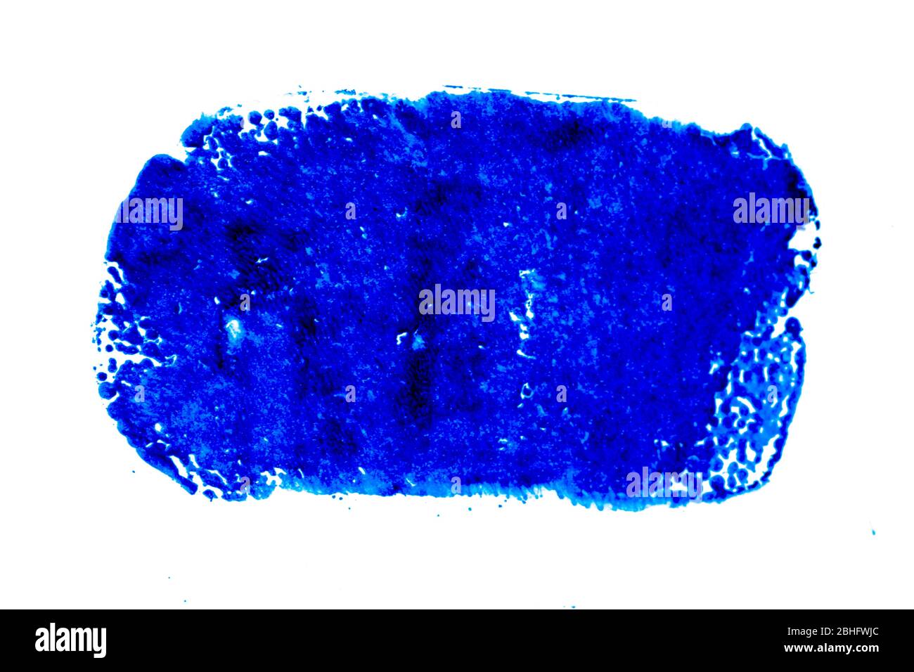 Blue color ink in square shape textured background as stamp or frame ...