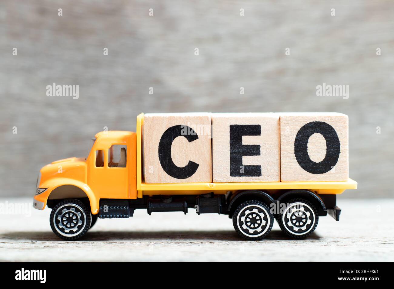 Truck hold letter block in word CEO (Abbreviation of Chief Executive ...