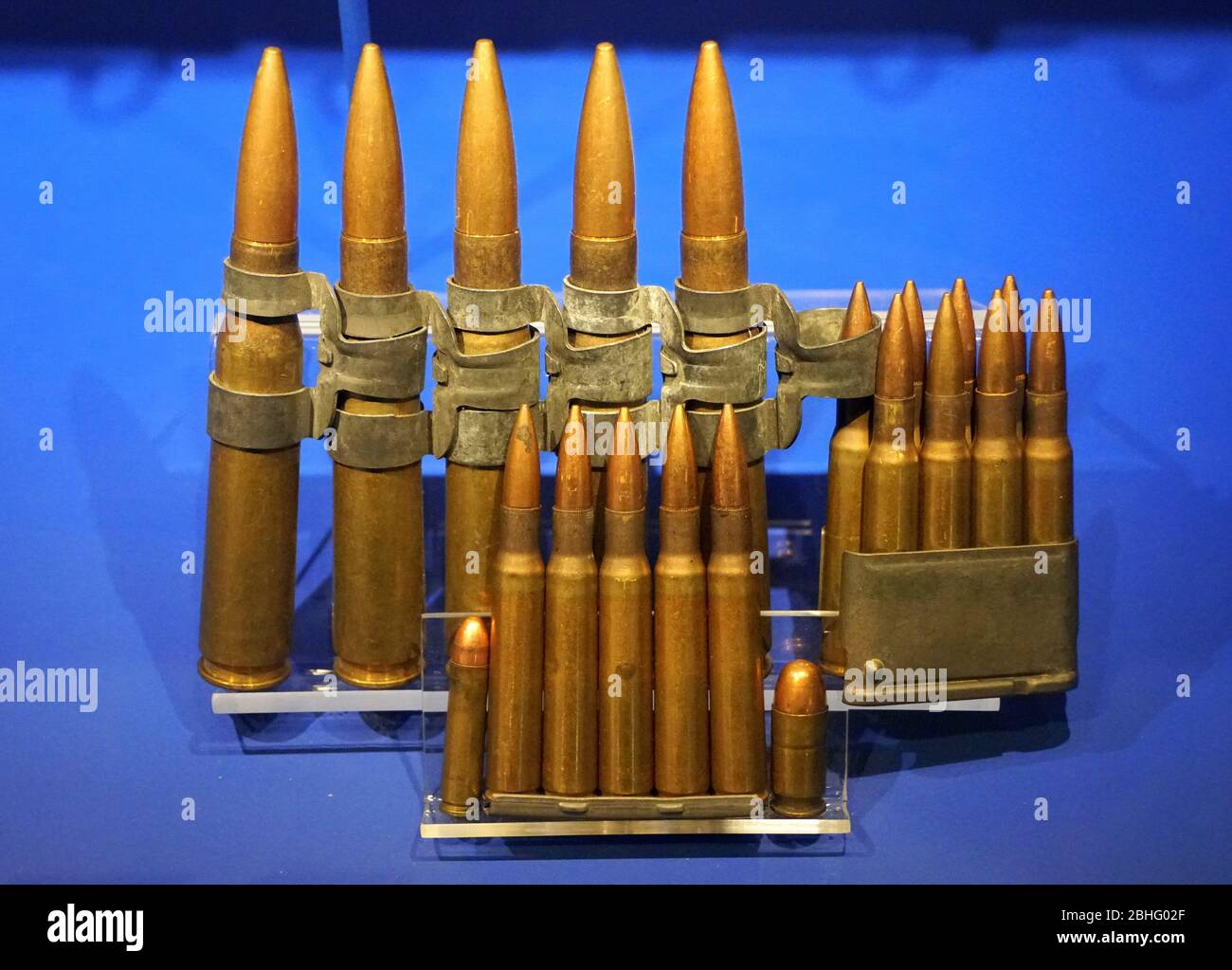 A stack of metal bullets shell casing Stock Photo - Alamy