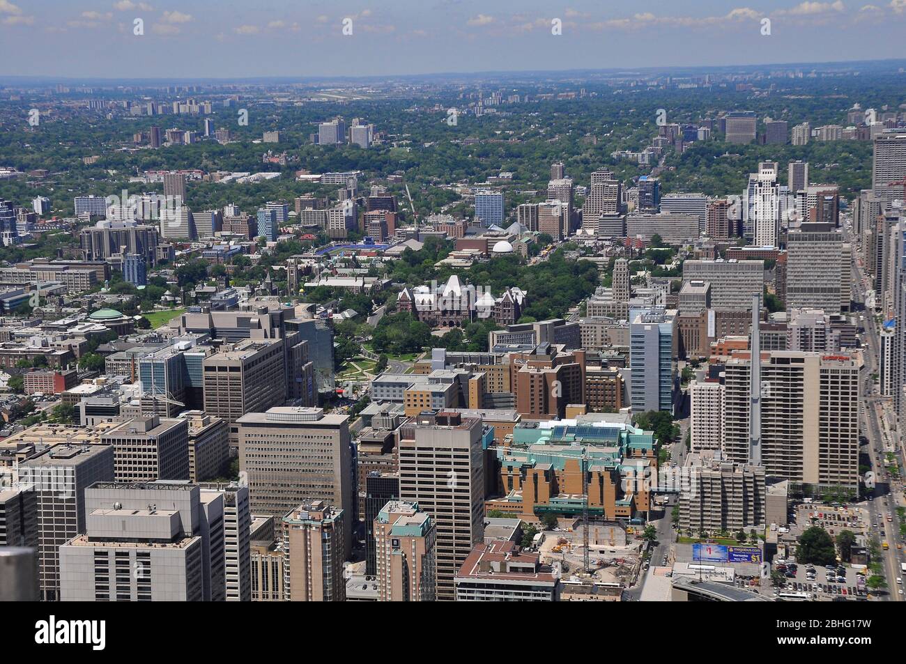 Toronto, Ontario / Canada - Jun16, 2009: Aerial view over the city ...