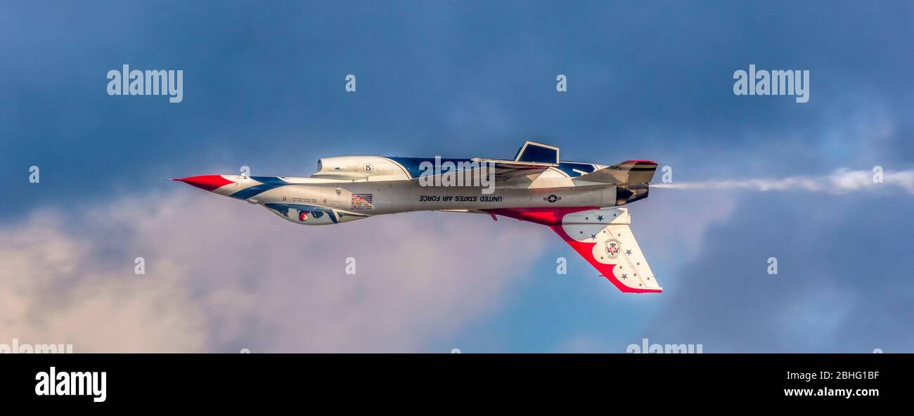 United States Air Force Thunderbirds performing their precision flying ...