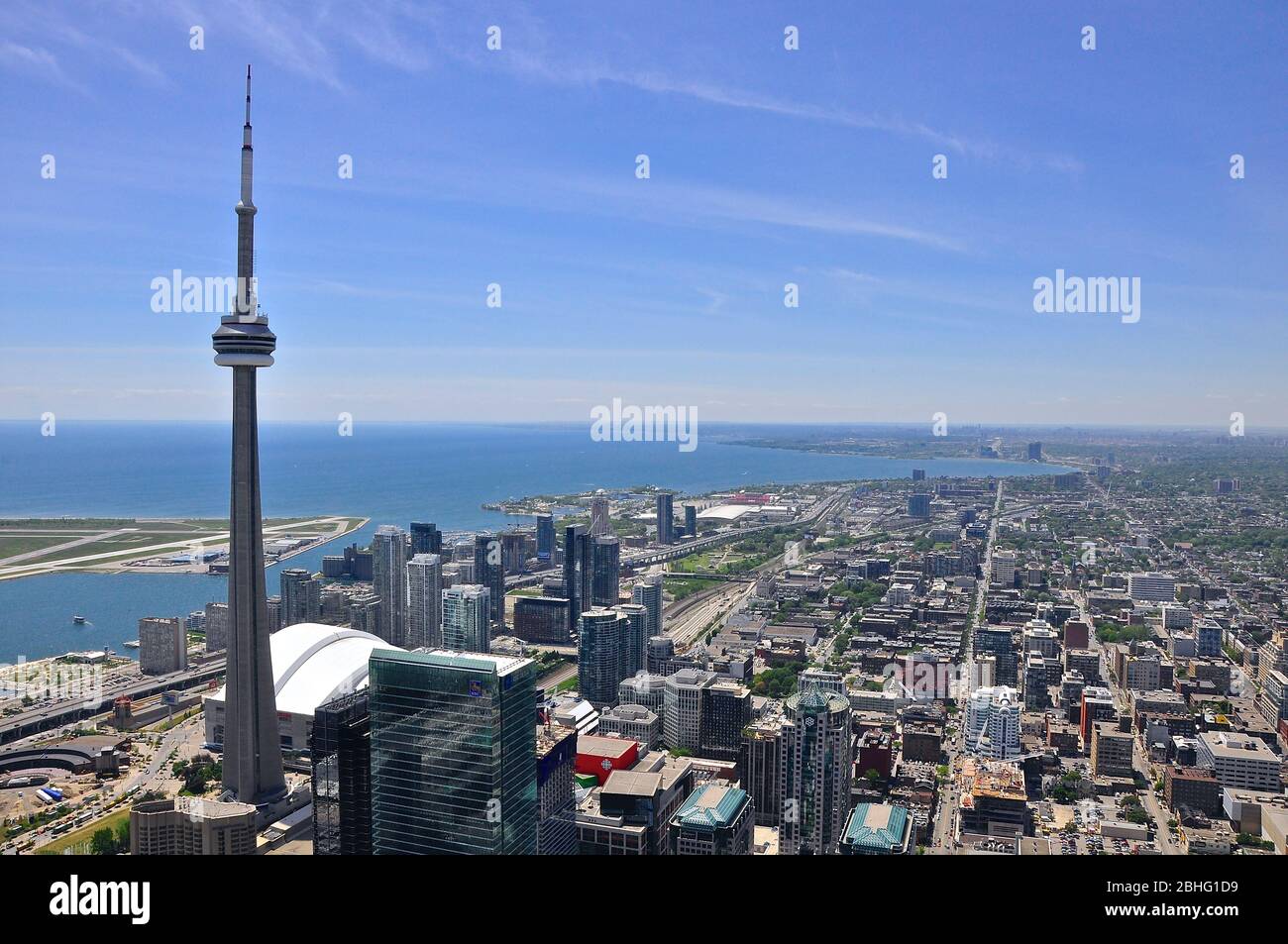 Toronto, Ontario / Canada - Jun16, 2009: Aerial view over the city ...