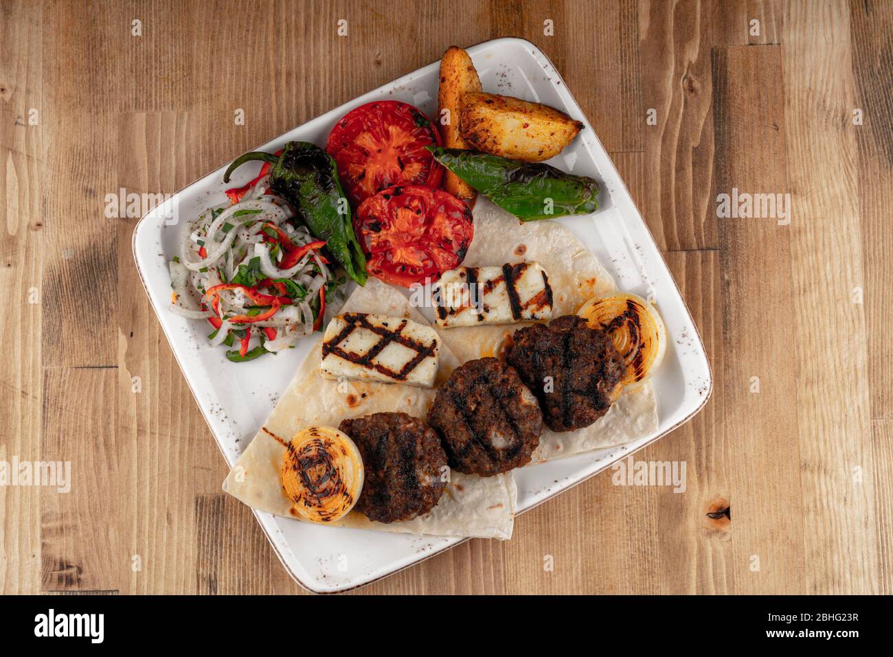 Turkish grill sausage meatball hi-res stock photography and images - Alamy