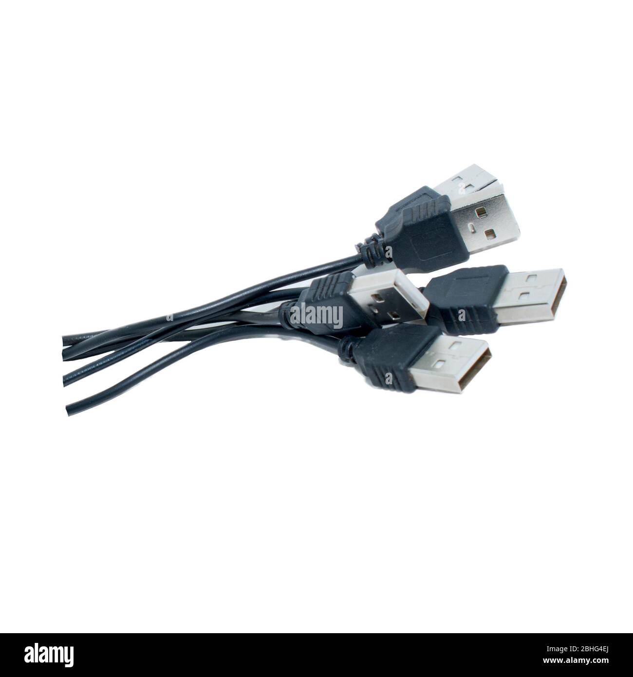 Micro USB 2 wire 4 wire pigtail cable black Stock Photo - Alamy