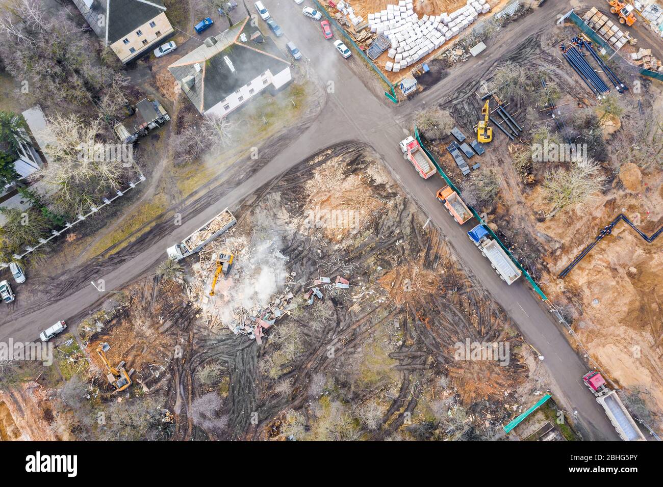 An aerial view of the demolition hi-res stock photography and images ...