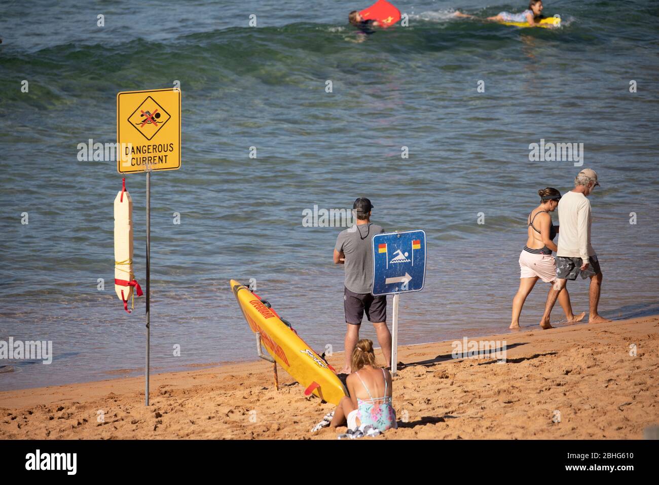 Dangerous current sign at a Sydney beach Stock Photo - Alamy