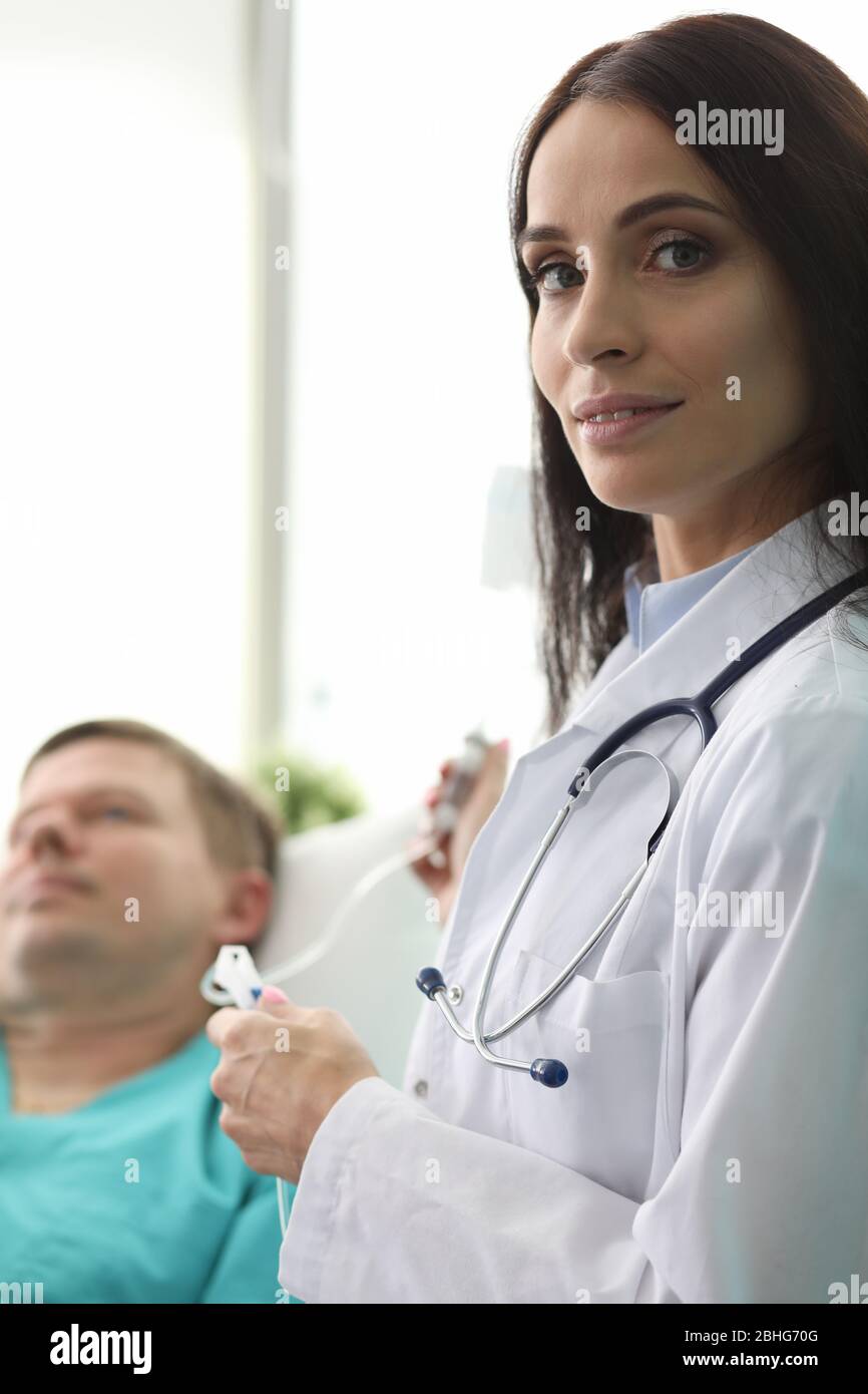 Female doctor explaining health data hi-res stock photography and ...