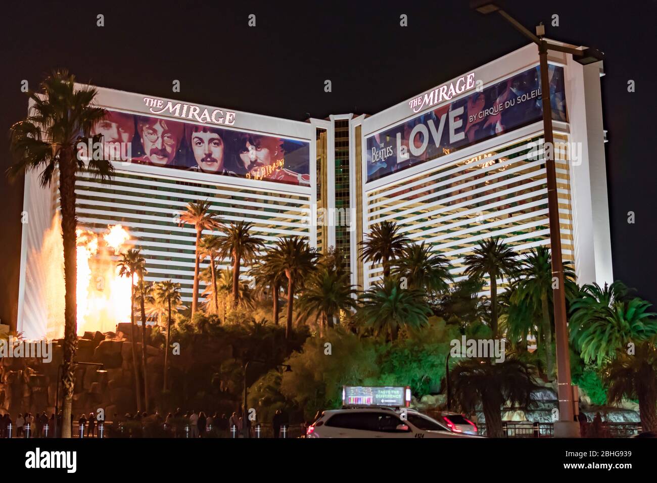 Volcano Show at The Mirage Hotel, Las Vegas Nevada USA, March 30, 2020 ...