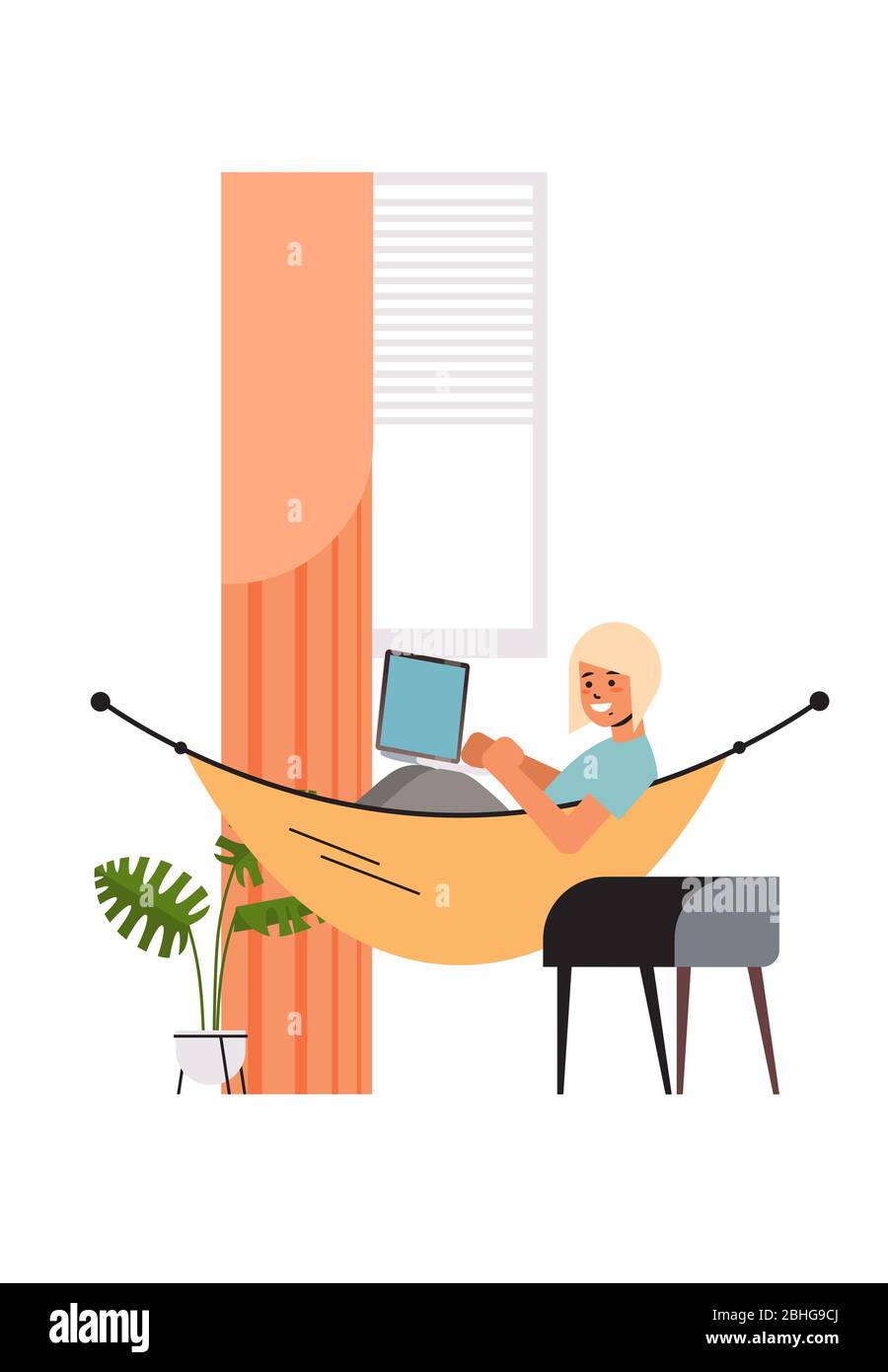 Working from home vertical Stock Vector Images - Alamy