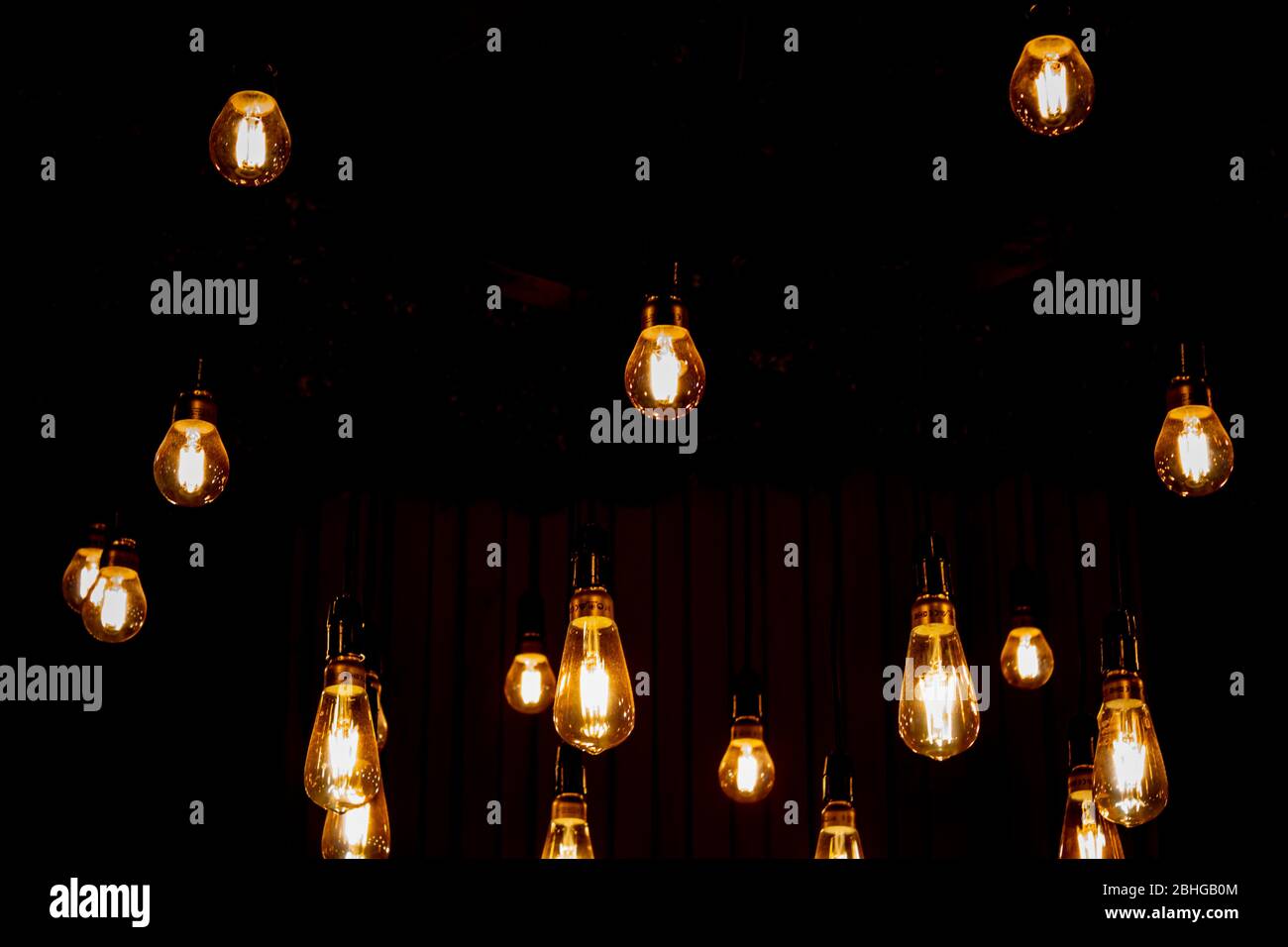 Round light bulbs for illumination at night Stock Photo - Alamy