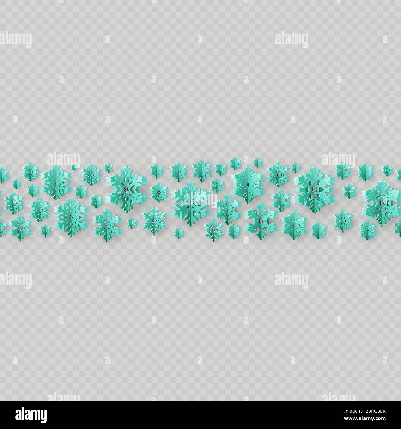 Christmas and New Year seamless border with paper snowflakes. EPS 10 ...