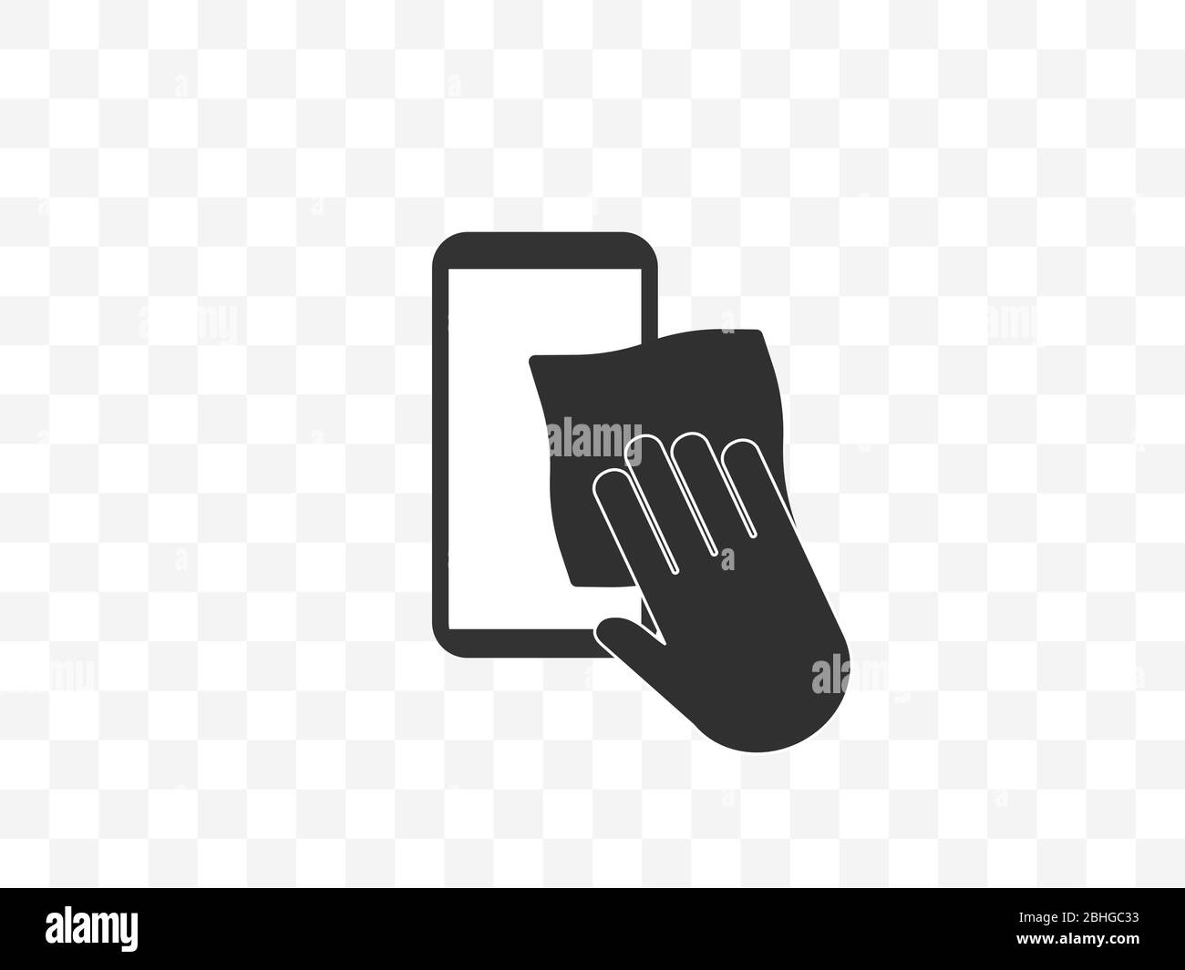 Display phone clean, disinfection icon. Vector illustration, flat ...
