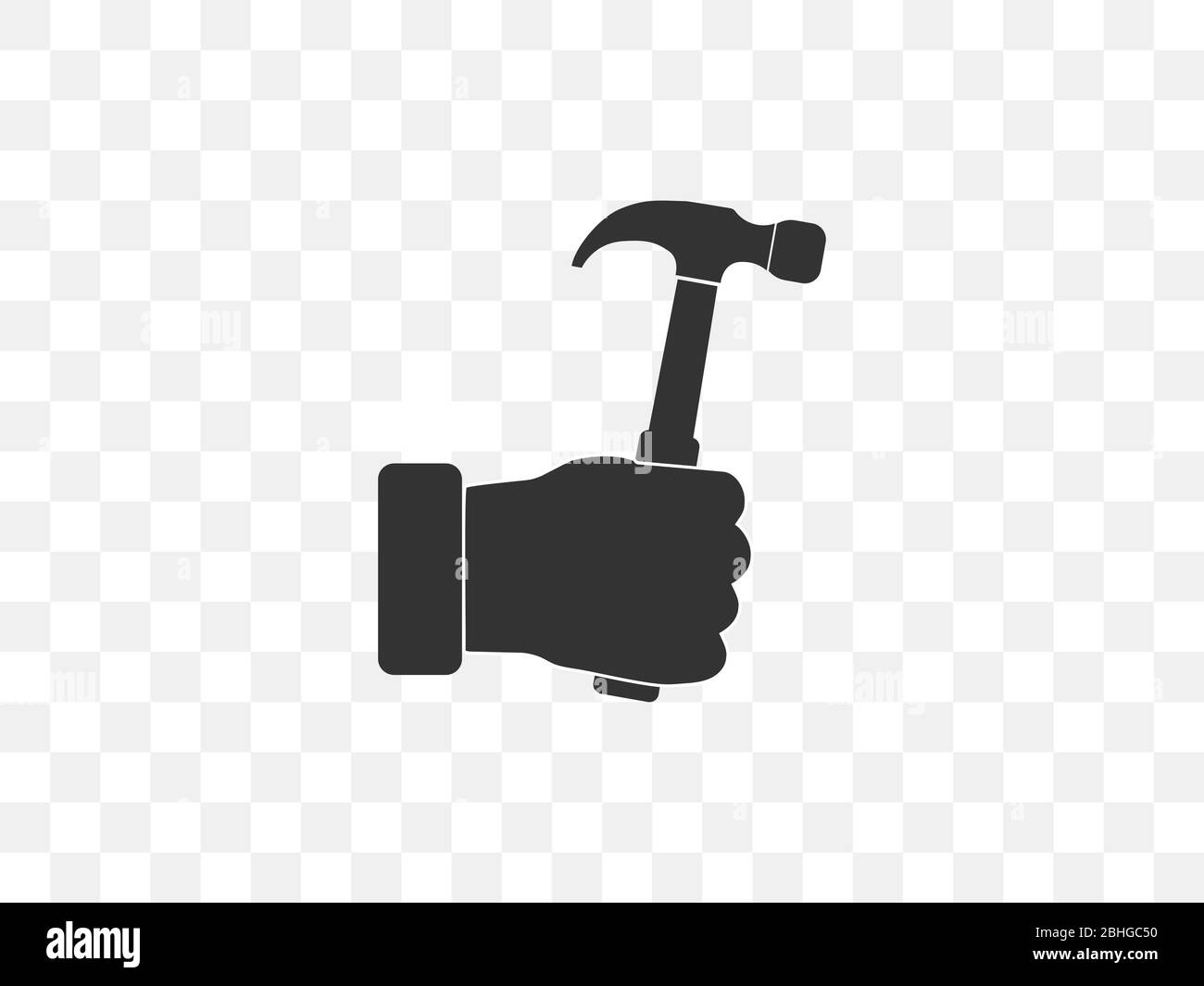 Hammer, hand, tool icon. Vector illustration, flat design Stock Vector ...
