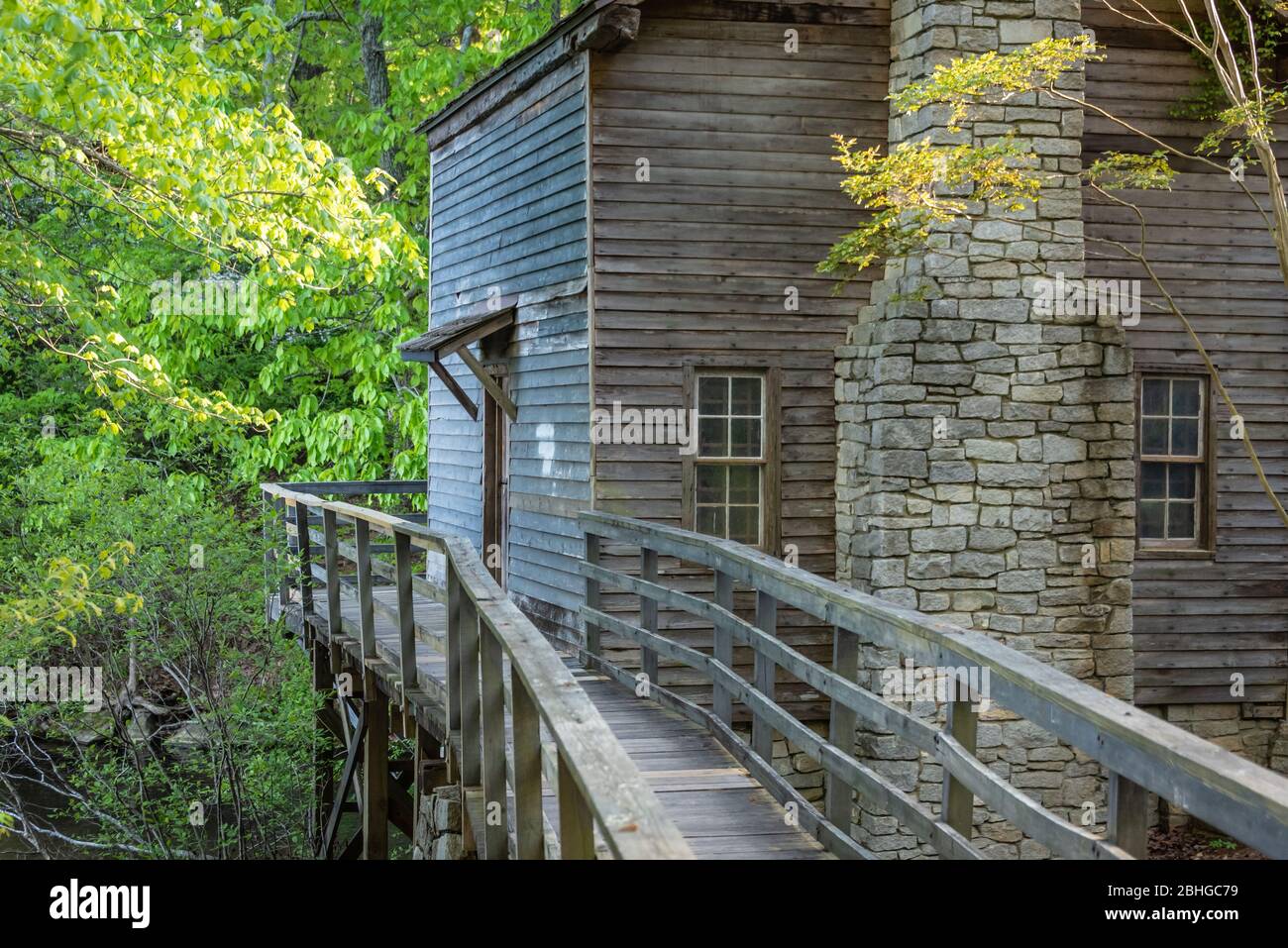 Old grist mill on Stone Mountain Lake at Stone Mountain Park in Atlanta ...