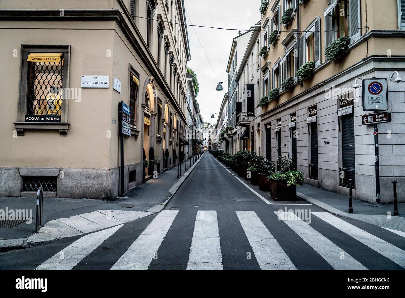 montenapoleone during The town of Milan during Coronavirus Emergency ...