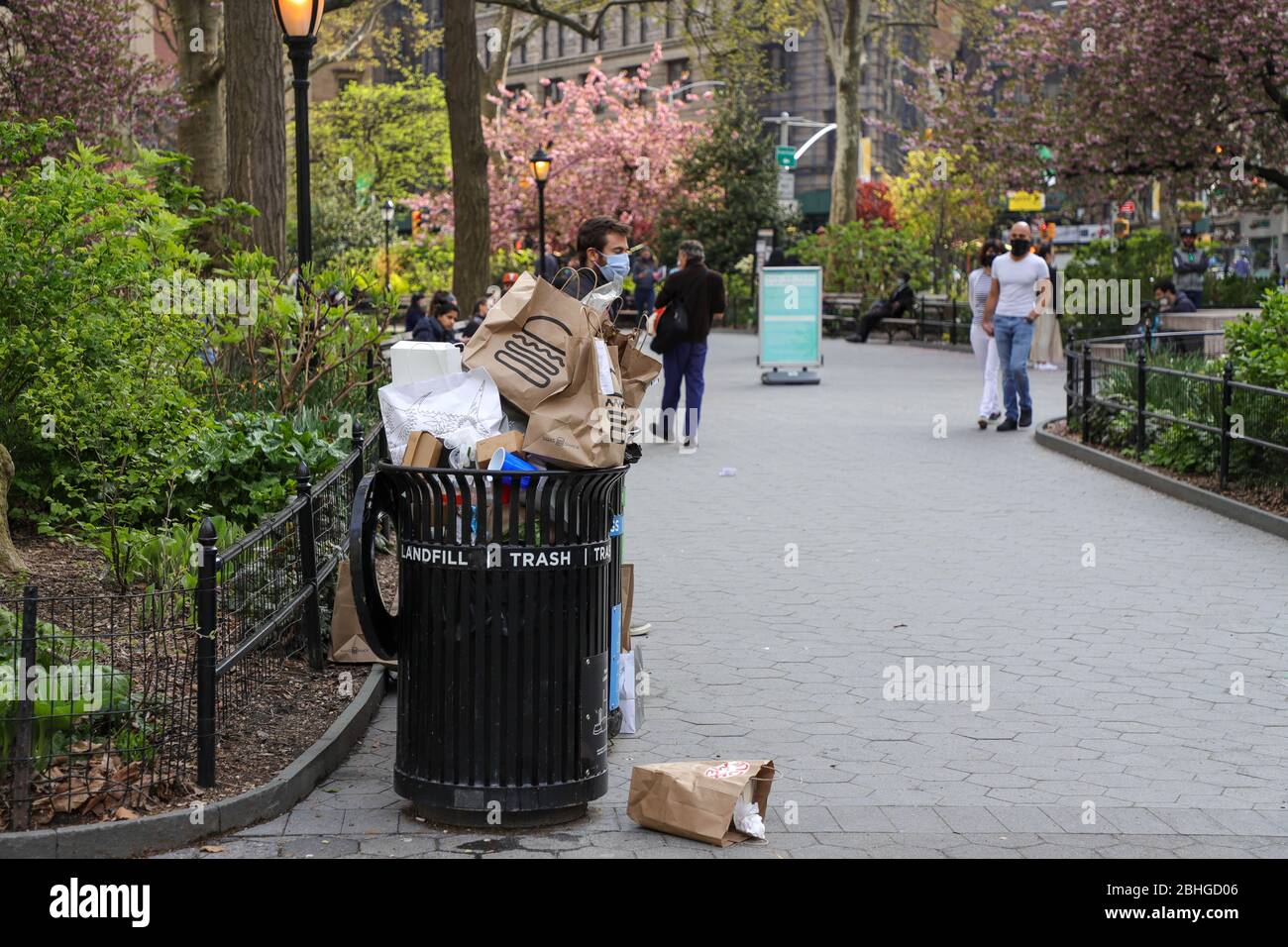 New York, New York, USA. 25th Apr, 2020. Dumpsters are seen full in ...