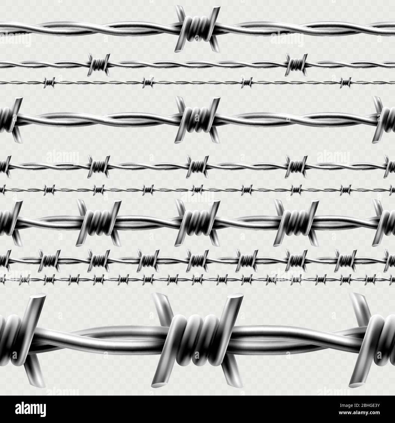 Metal barbed wire horizontal seamless border template and elements ...