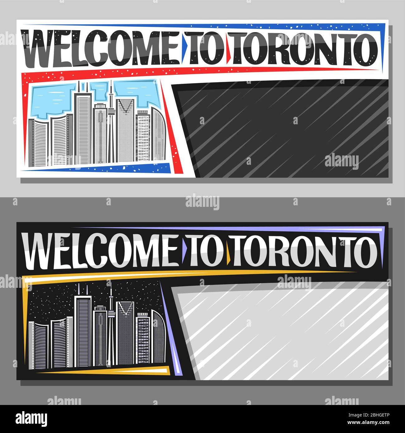 Vector layouts for Toronto with copy space, decorative voucher with ...