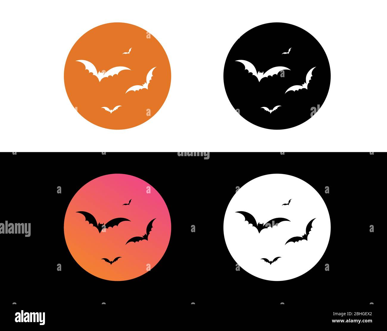 Flying bat silhouette Stock Vector Images - Alamy