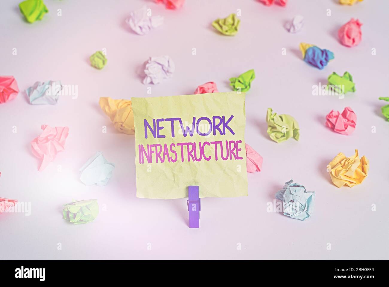 Writing note showing Network Infrastructure. Business concept for ...