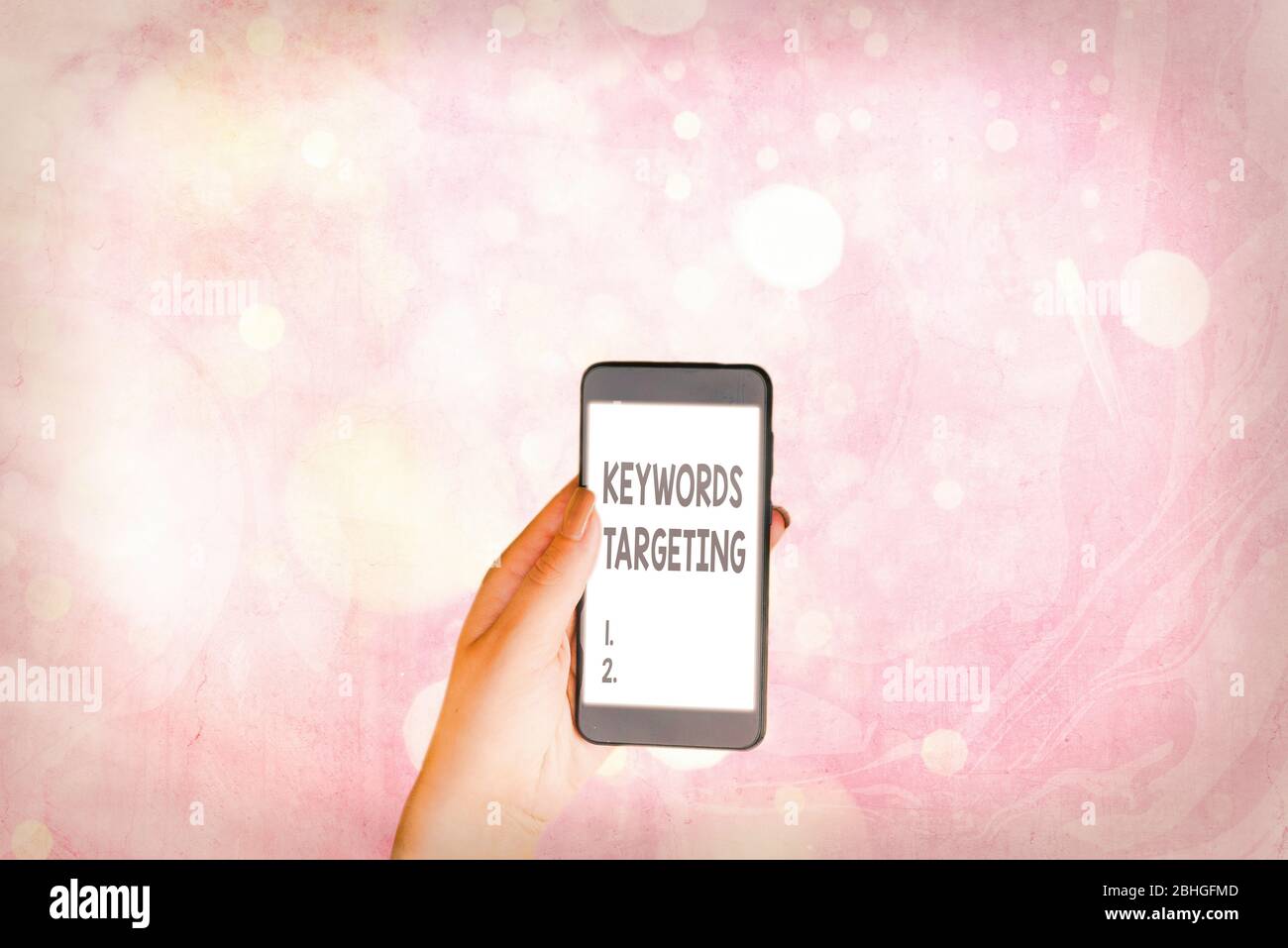 Writing note showing Keywords Targeting. Business concept for Use ...