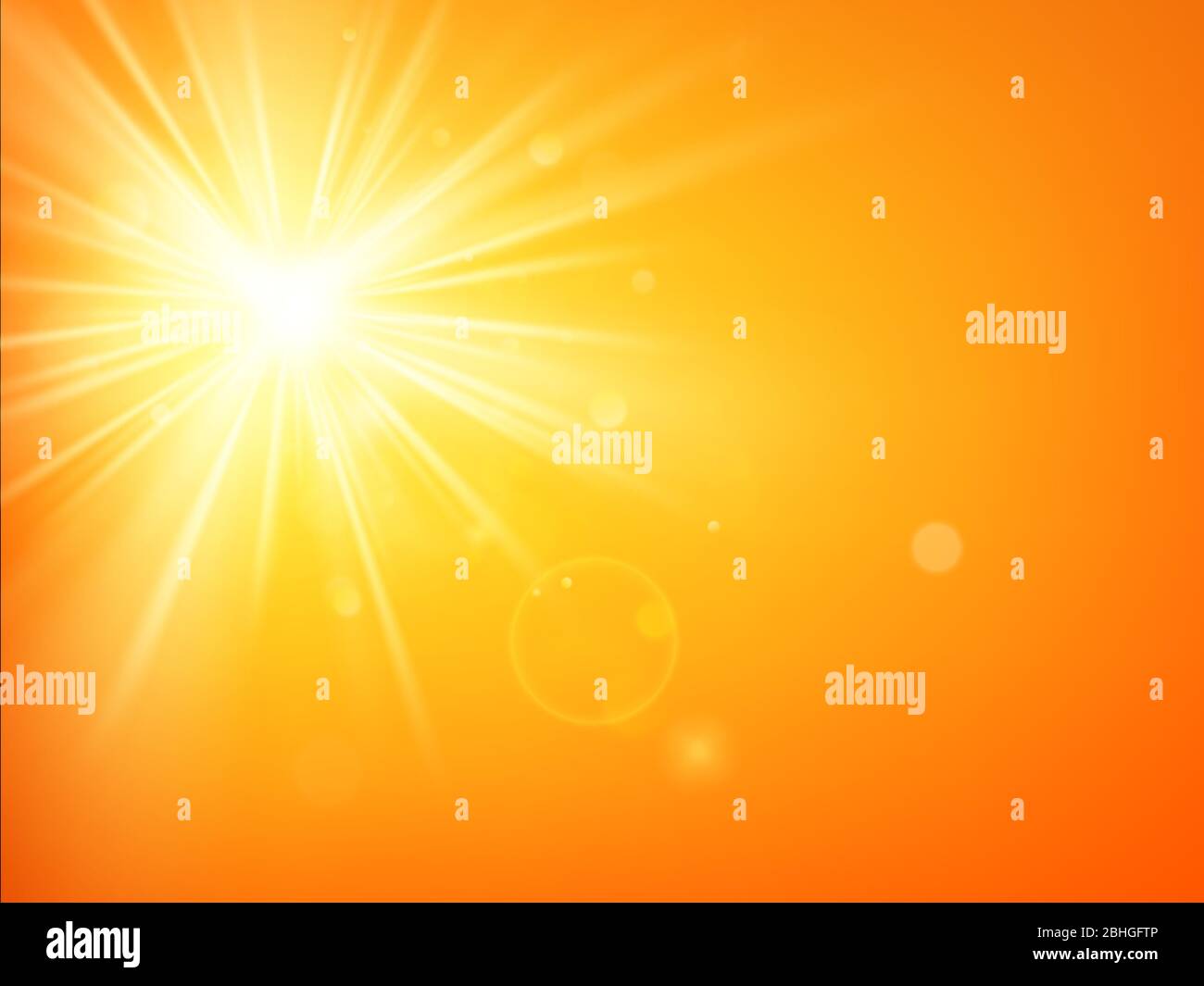 Summer template hot summer sun rays burst with lens flare. EPS 10 Stock ...