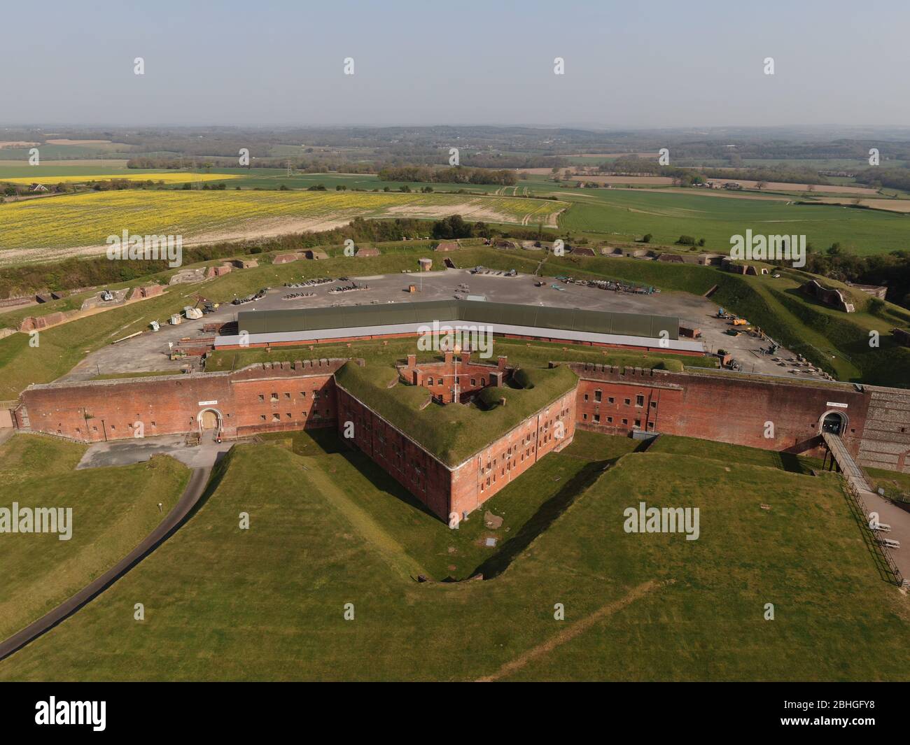 Aerial pictures of Fort Nelson on Portsdown Hill Stock Photo - Alamy