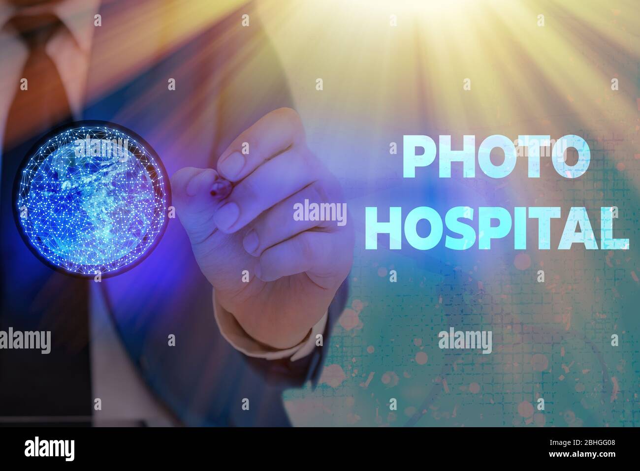 Writing note showing photo Hospital. Business concept for unique ...