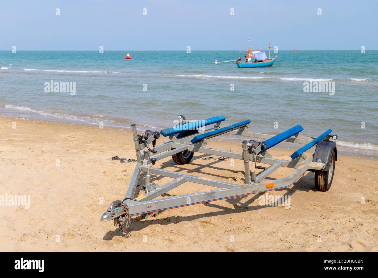 Photo of Available boat rack on the beach Stock Photo - Alamy