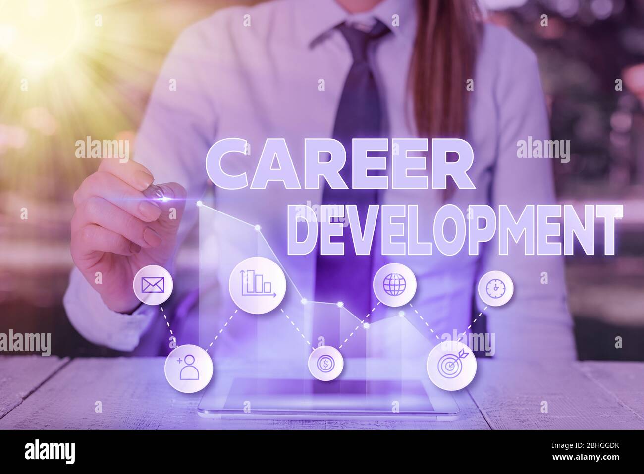 Text sign showing Career Development. Business photo text Lifelong ...
