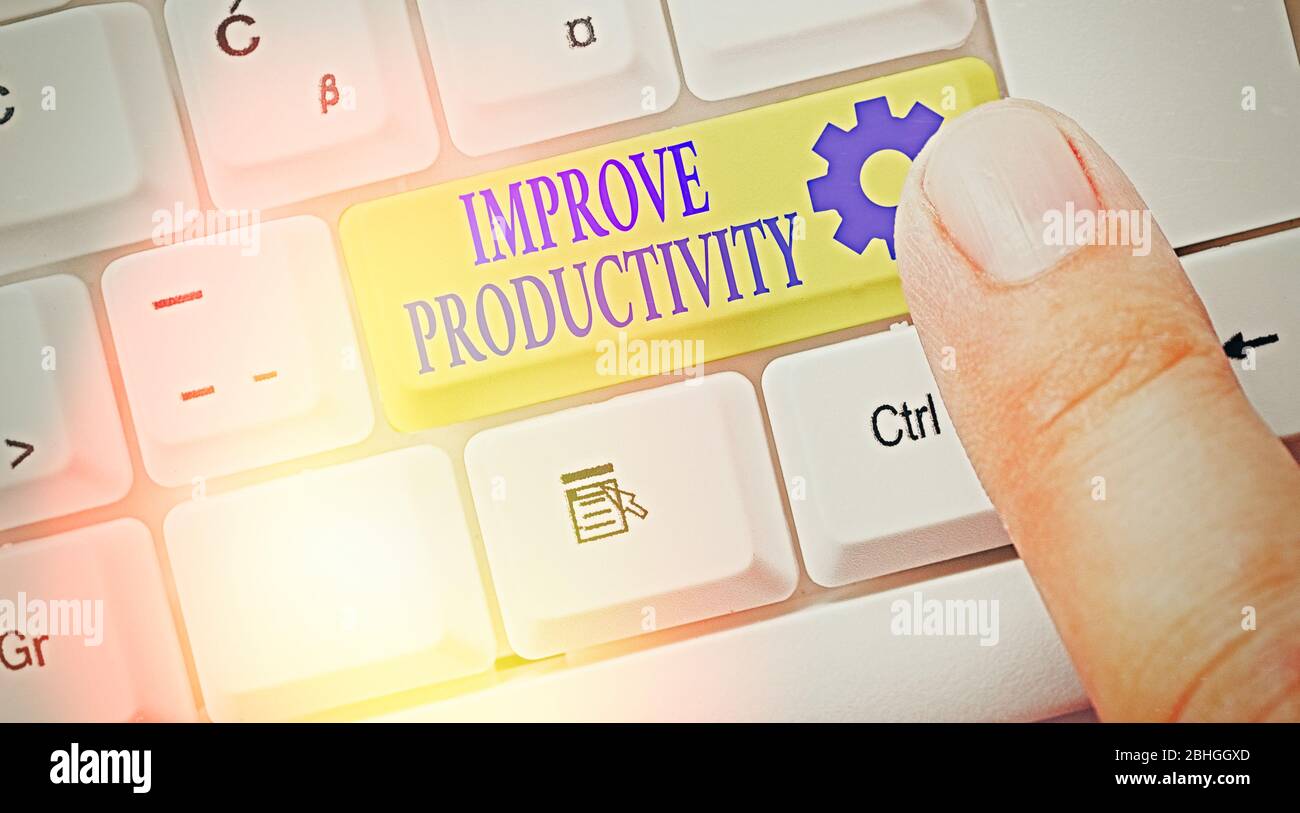 Text sign showing Improve Productivity. Business photo text Enhance the ...