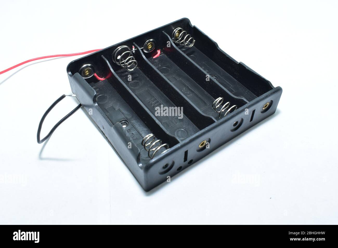 18650 3.5v Battery Holder Case mount Black isolated Stock Photo - Alamy