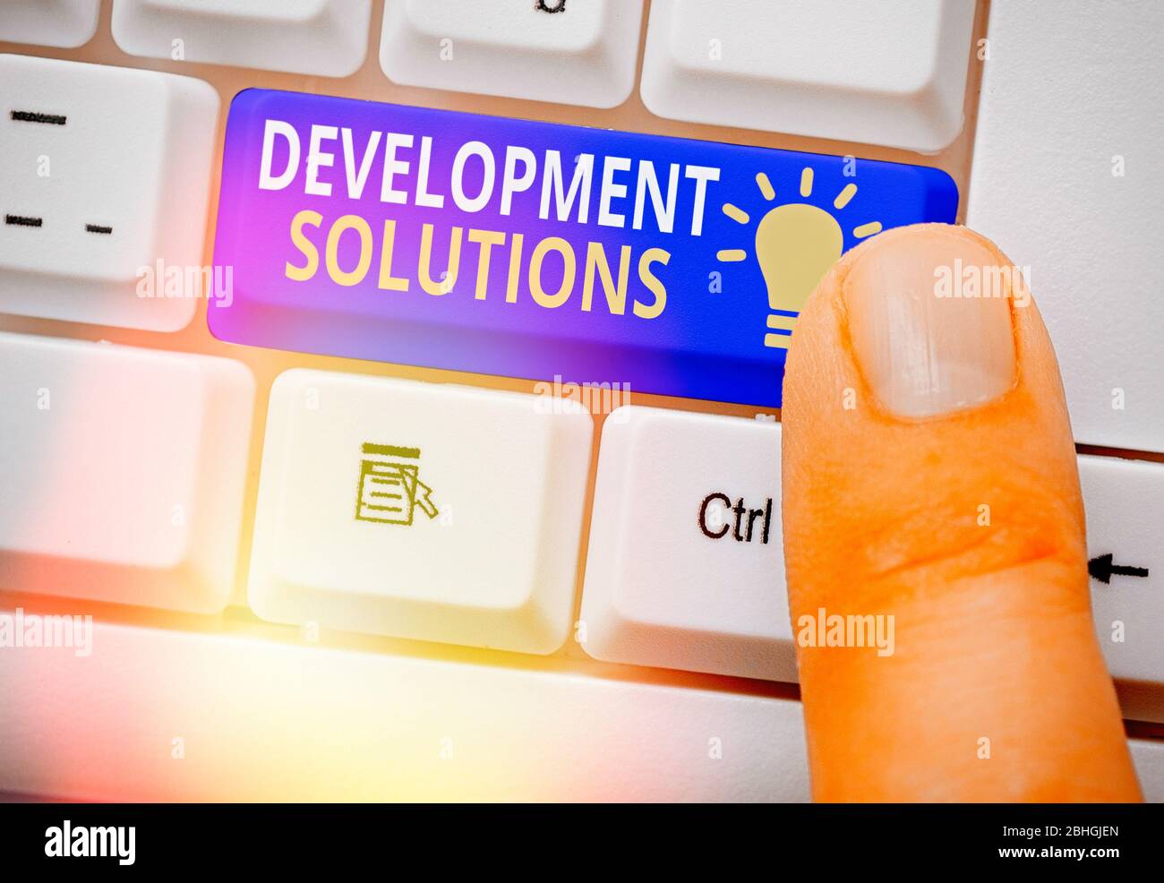 Text sign showing Development Solutions. Business photo text Efficient Planning based on the ...