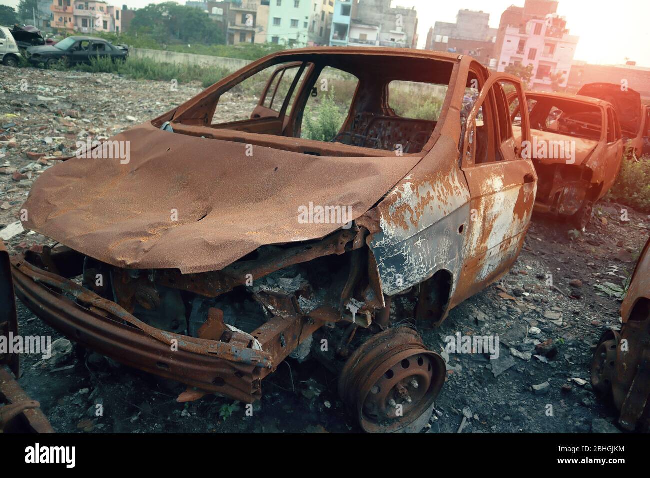 Car demolished hi-res stock photography and images - Alamy