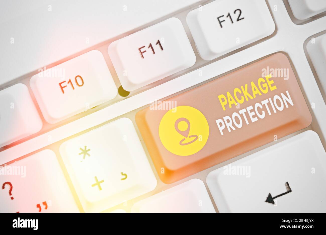 Writing note showing Package Protection. Business concept for Wrapping ...