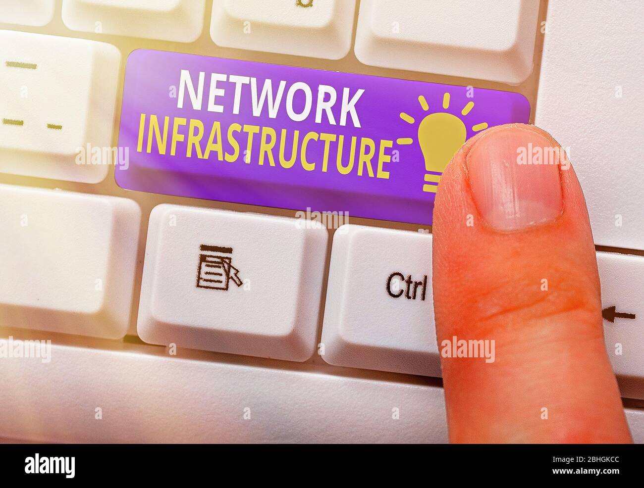 Text sign showing Network Infrastructure. Business photo text Hardware ...