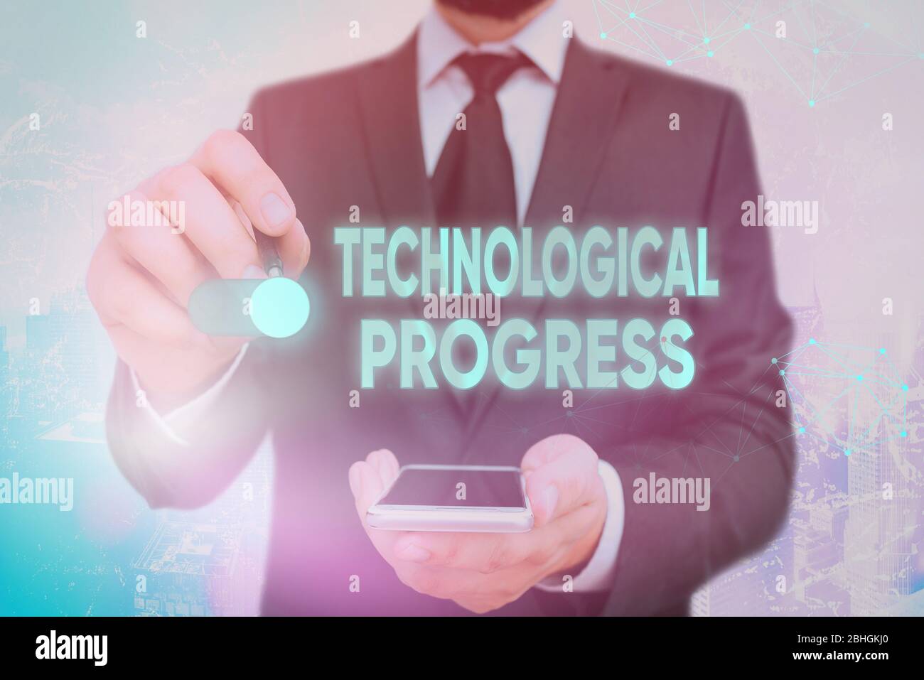 Handwriting text Technological Progress. Conceptual photo overall ...