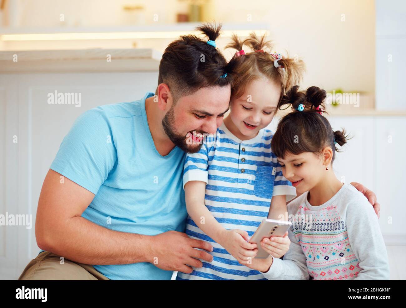 making selfie snap shot with crazy hairstyle and makeup when you home ...