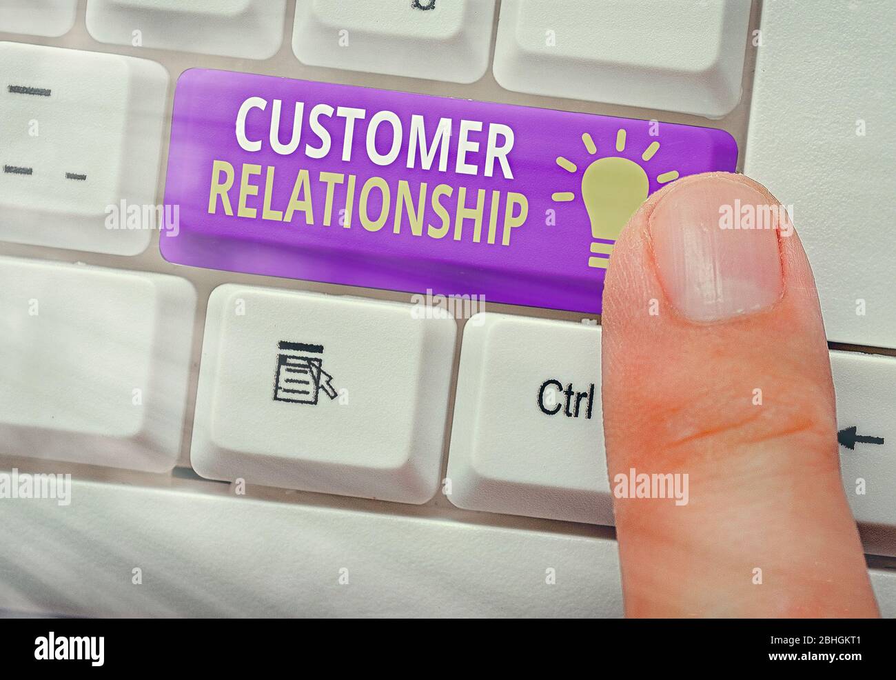 Text sign showing Customer Relationship. Business photo text Deal and ...
