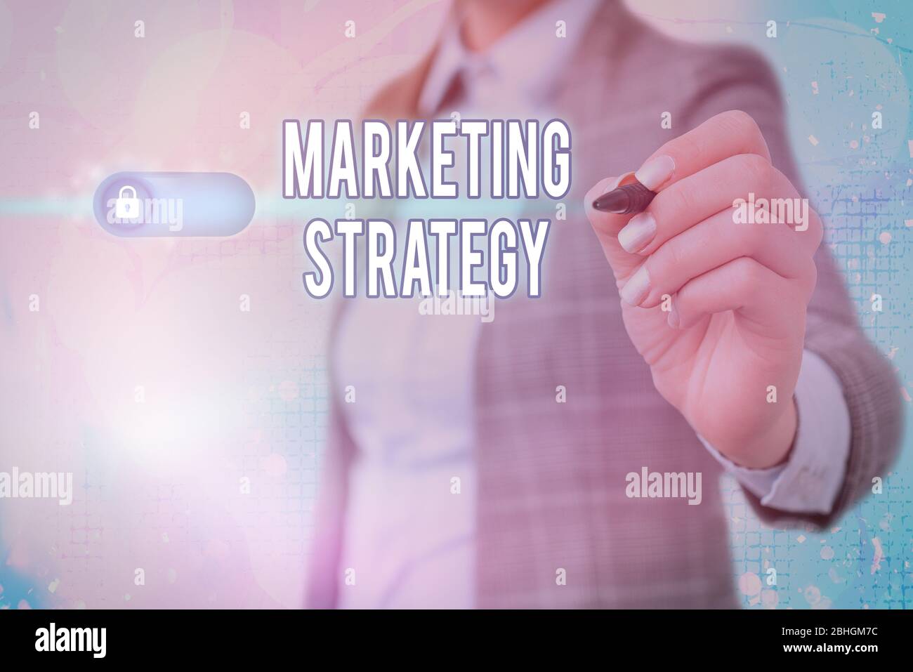 Writing note showing Marketing Strategy. Business concept for Scheme on ...