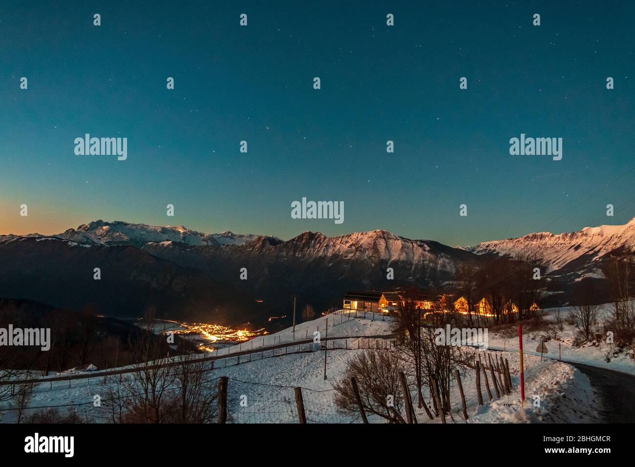 Starry night in the julian alps during winter Stock Photo - Alamy