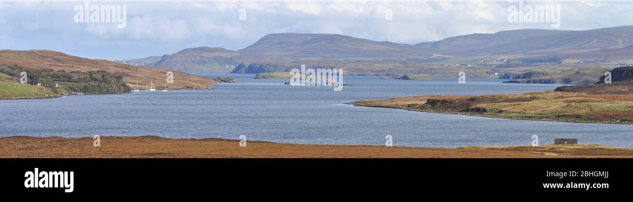 Greshornish from the A850 on the Isle Skye in the Scottish Highlands ...