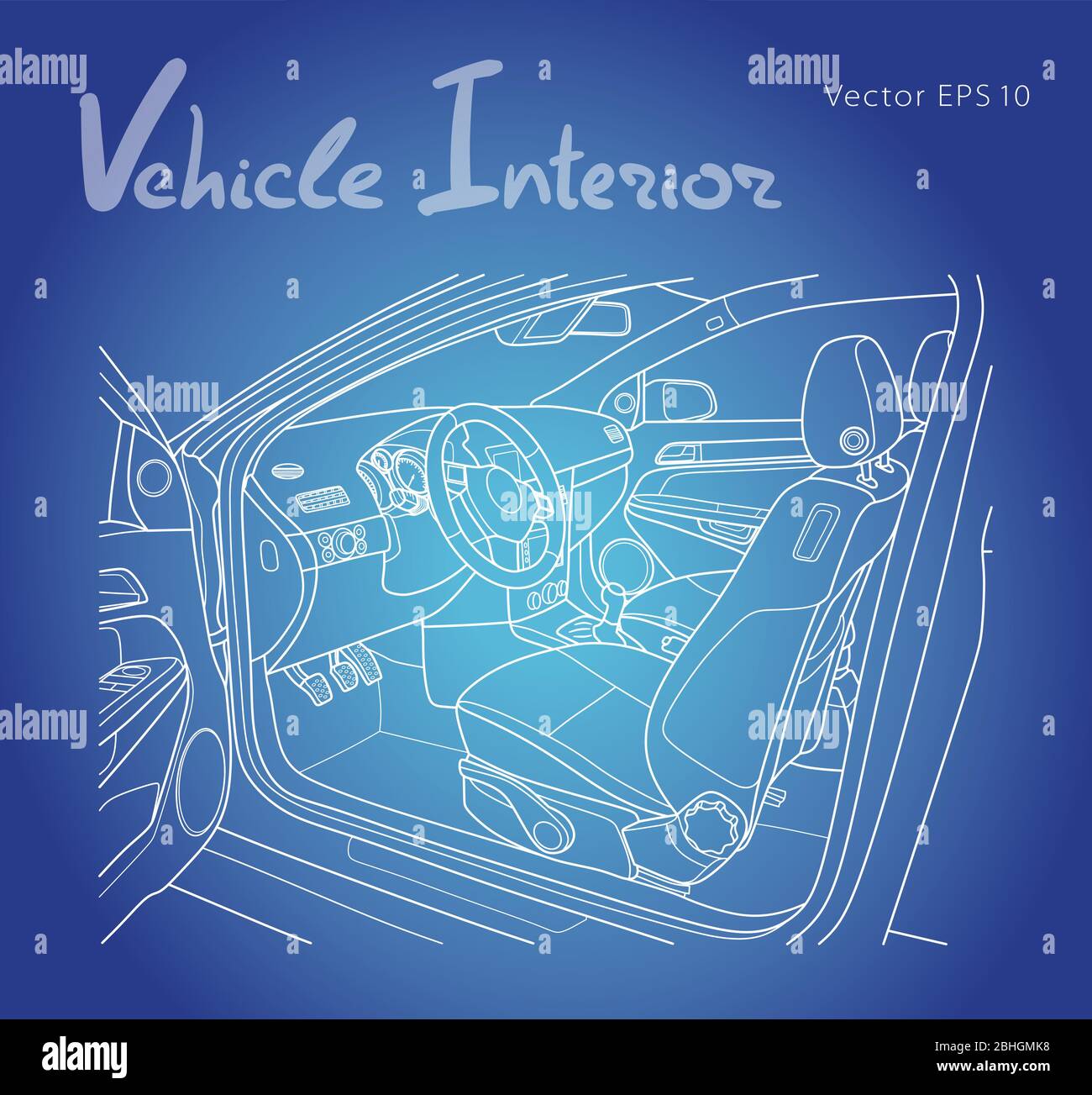 Machine inside. Interior of the vehicle. Vector Stock Vector Image ...