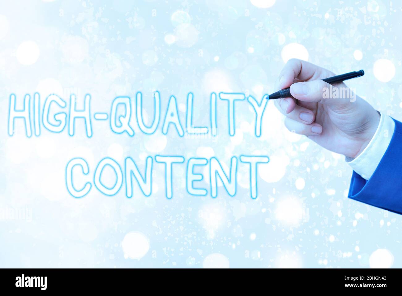 Conceptual hand writing showing High Quality Content. Concept meaning ...