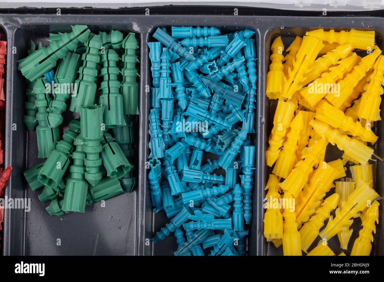 Plastic wall plug for fastener screw on white background Stock Photo ...