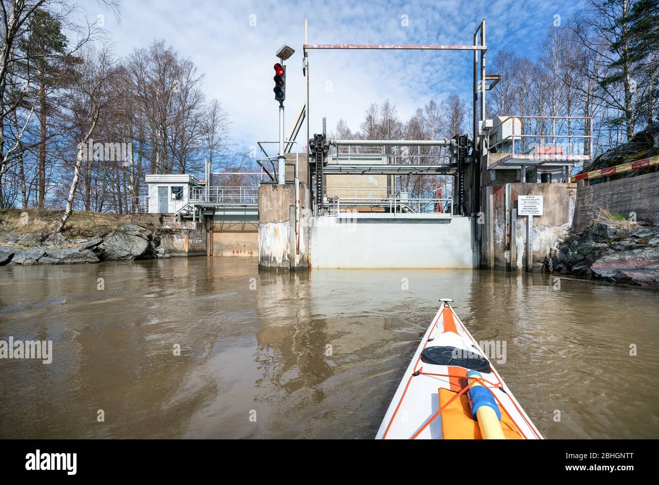 Kayaking on Pikkalanjoki river, Siuntio, Finland Stock Photo - Alamy
