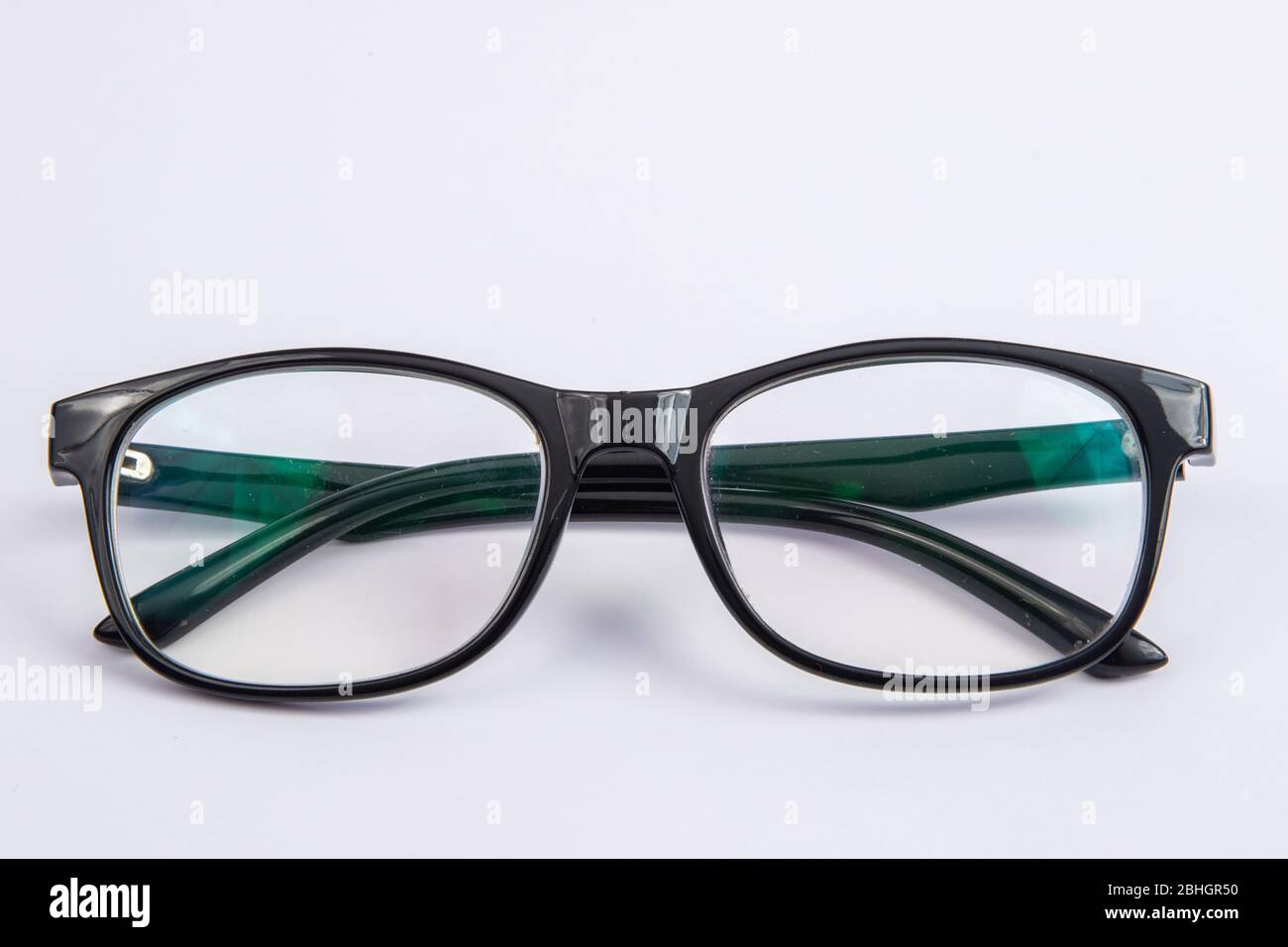 Close up black eye glasses isolated on white background Stock Photo - Alamy