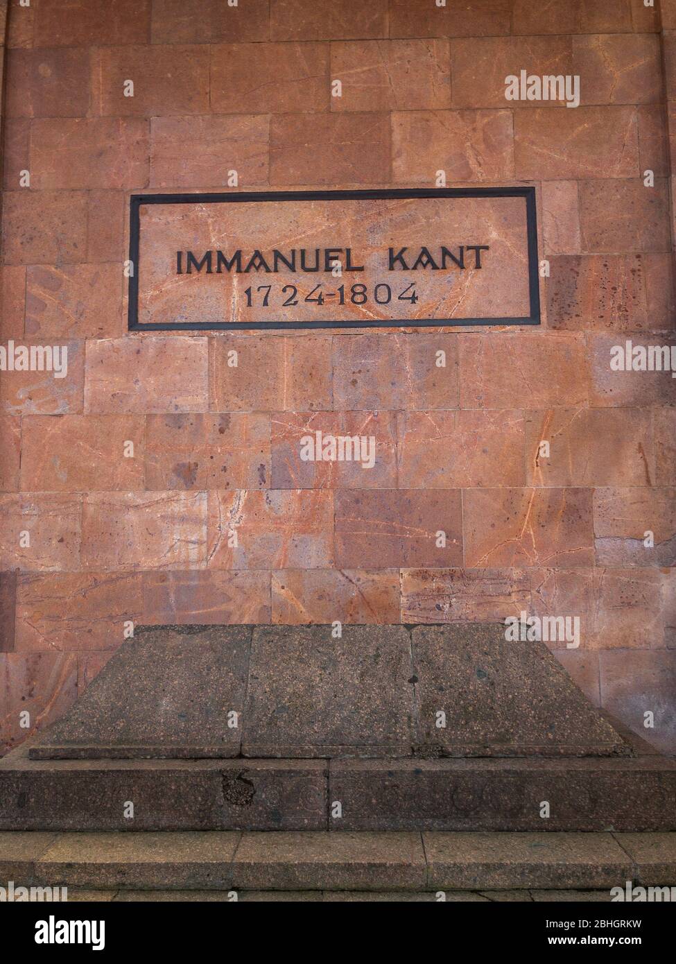 Inscription on the grave of the famous philosopher Immanuel Kant Stock ...